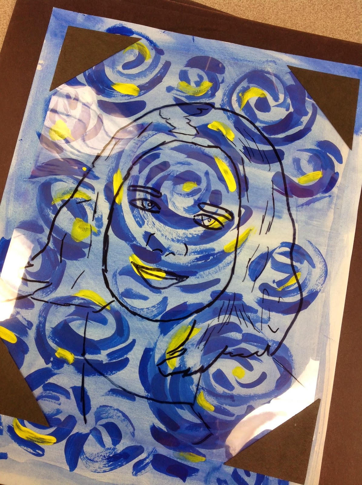 The Artsy Fartsy Art Room: Abstract Transparency Portraits with 6th Grade