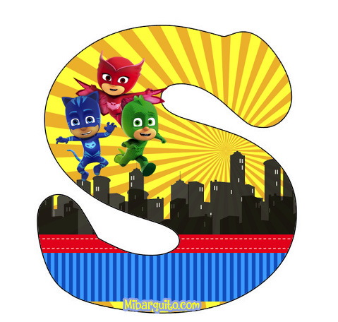 Alfabeto de PJ Masks en la Ciudad. - Oh my Alfabetos!