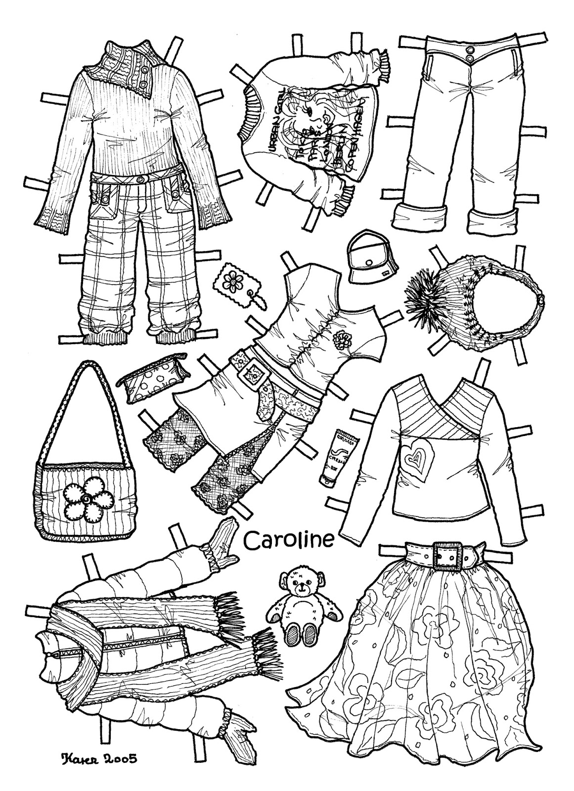 Karen`s Paper Dolls: Caroline 1-6 Paper Doll to Colour. Caroline 1-6 ...