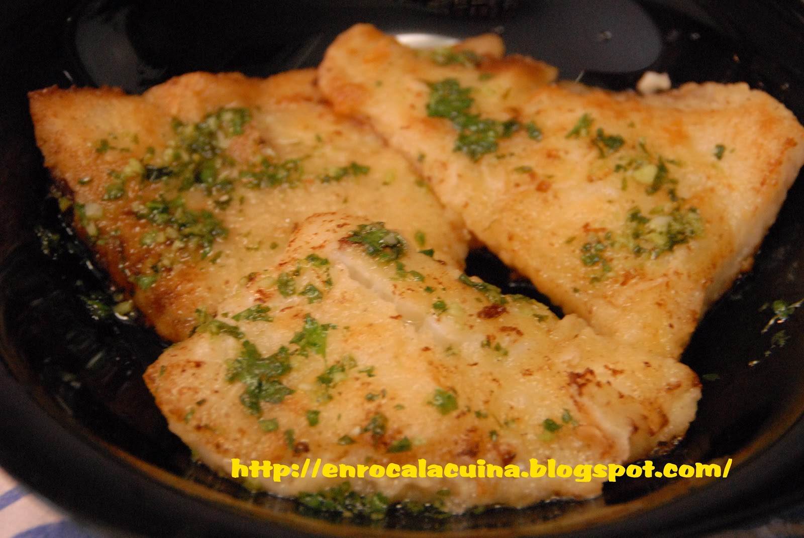 En Roc a la Cuina: Halibut o Fletán amb all i julivert