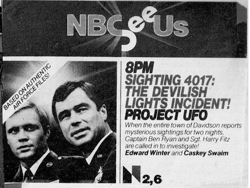 space1970: PROJECT U.F.O. (1978) TV Guide Ad