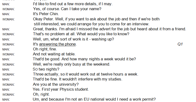 IELTS tutor: IELTS 9, Test 1 Listening Transcript