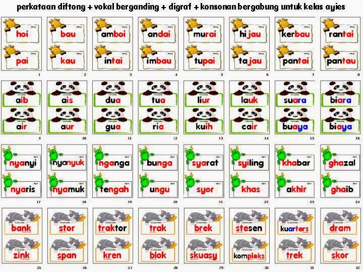 Diftong, Digraf & Vokal Brganding | i-Cikgu | Bahan Bantu Mengajar