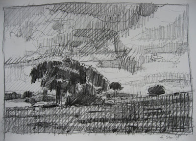 Landscape Paintings...Harry Stooshinoff: Pencil Landscape Drawing on Paper