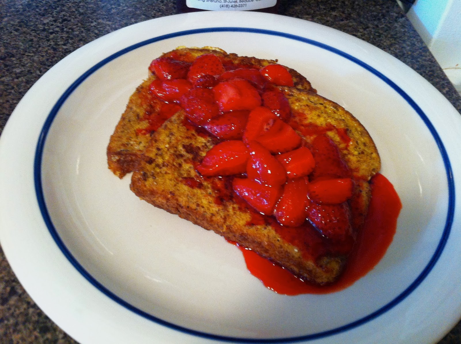Come For Food: Skinny French Toast with Stewed Strawberries