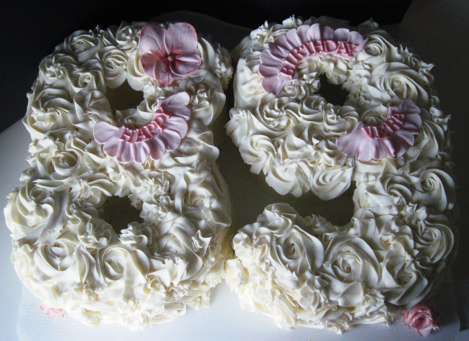 Heavenly Bites Cakes: A Rosette Frosted 89th Birthday Cake