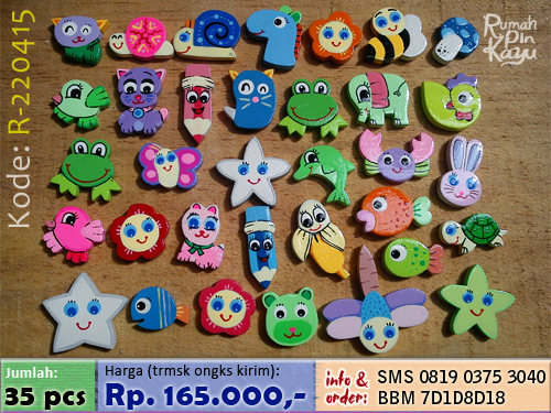 Paket R-220415 35 pcs Pin Kayu Bentuk Kecil - Rp. 165.000 (sdh ongkos ...