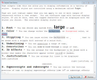 Py In My Eye: Tkinter Text Styles Demo