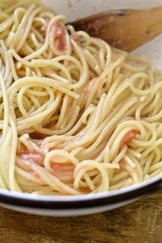 Perfectly imperfect : Mentaiko or Tarako Spaghetti