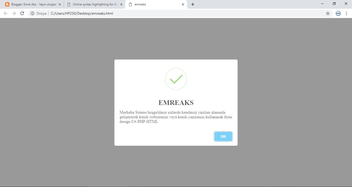 JQUERY SWEET ALERT NASIL KULLANILIR
