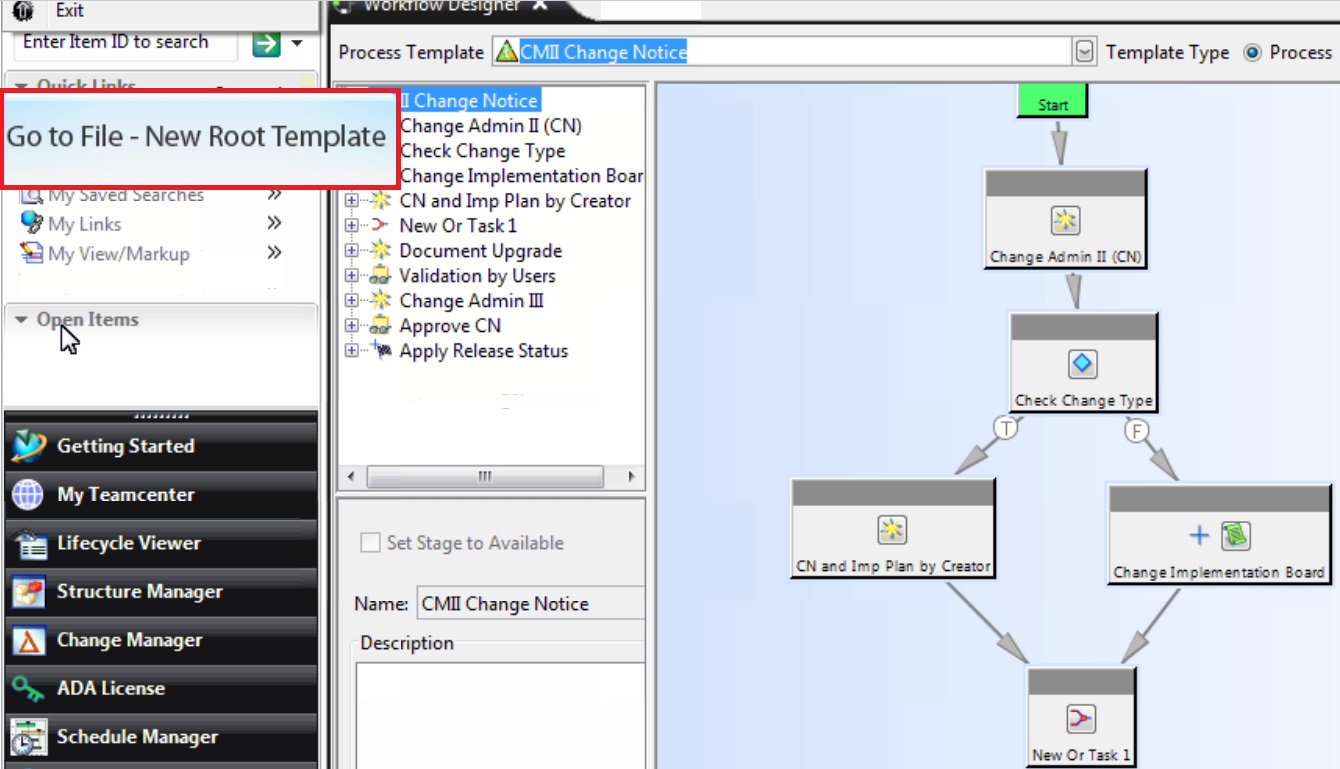 Teamcenter Open Gate: WorkFlow Designer : Create WorkFlow
