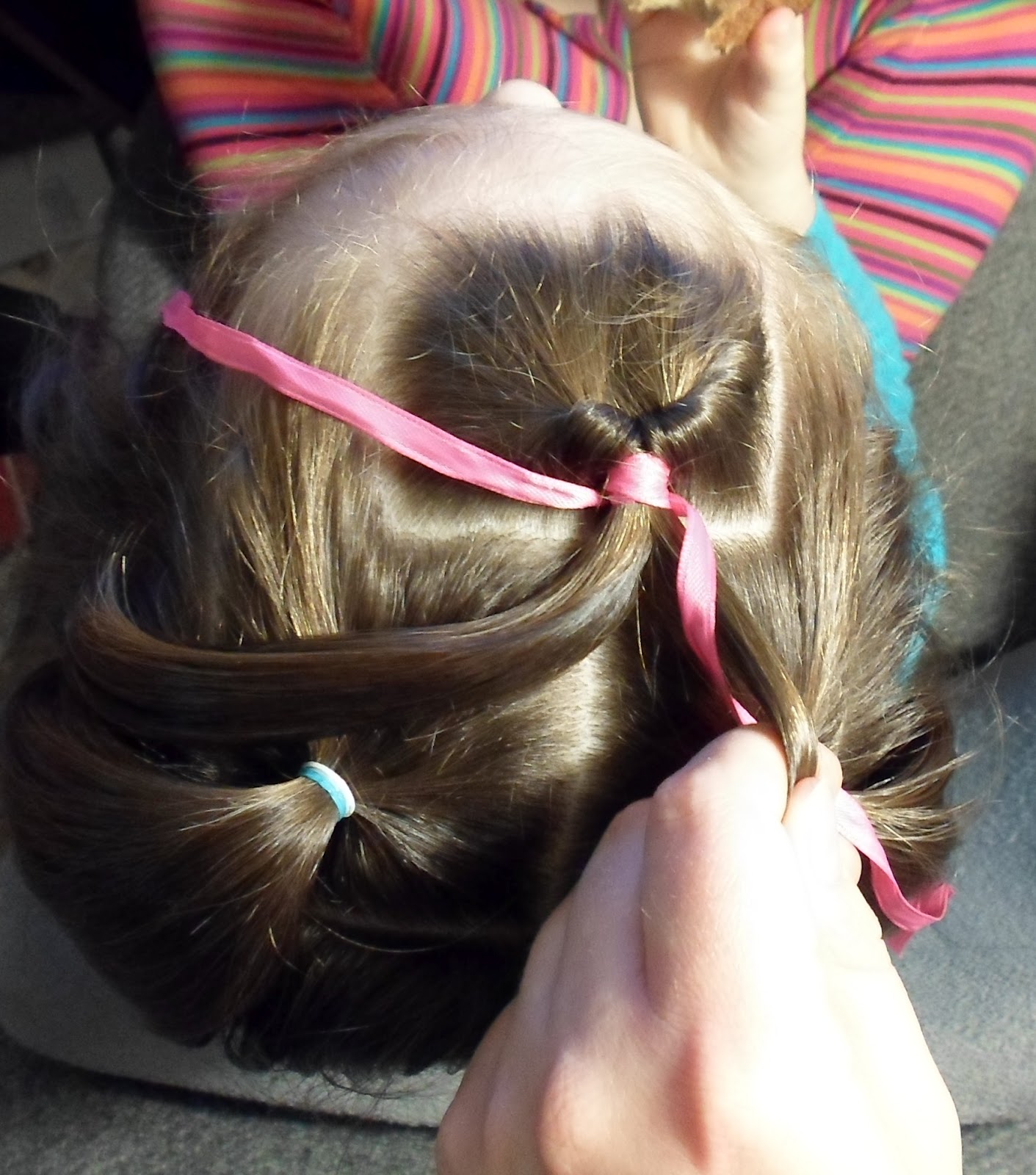 The Hair Band: 2 Pull-Backs with Ribbon Wraps (Ribbon PT Style #3)