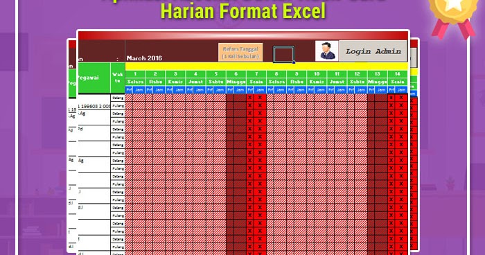 Aplikasi Absensi Daftar Hadir Guru Harian Format Excel - Biologizone