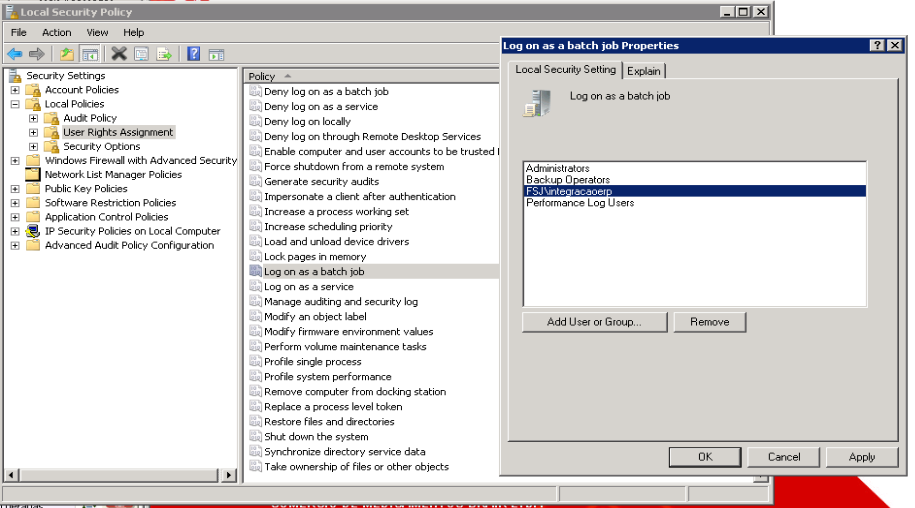 Erro Log On As Batch Job Rights Em Tarefa Agendada Do Windows