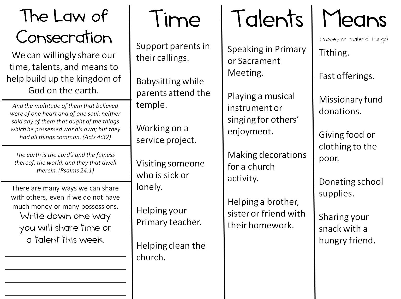 Strong Armor: Law of Consecration - Primary Lesson