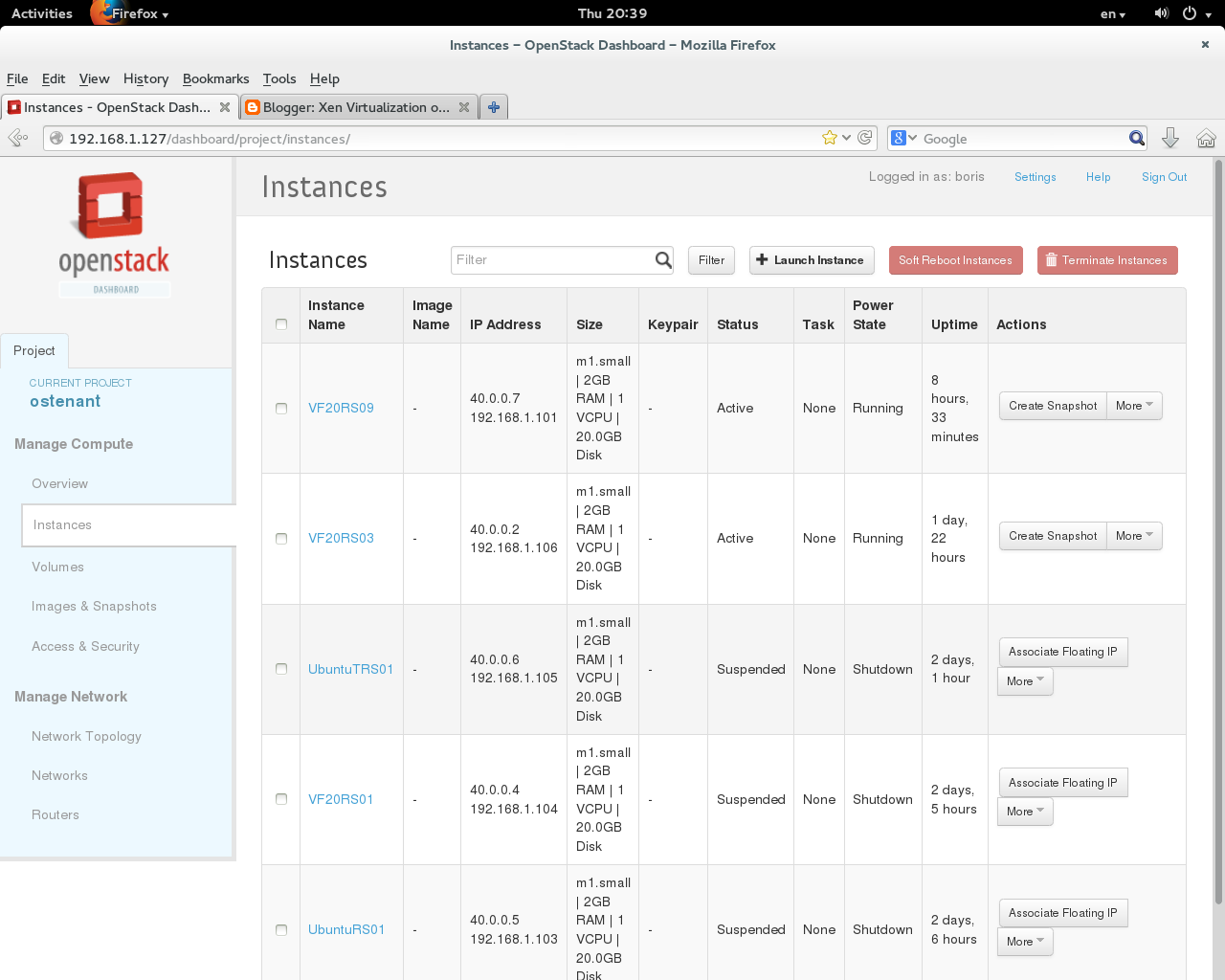 Multi-Node OpenStack RDO Havana | Xen Virtualization on Linux and Solaris