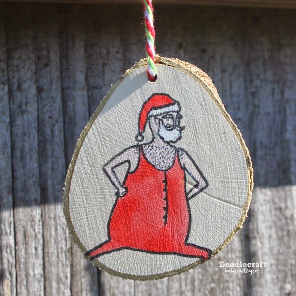 Stampin' Up Visions of Santa Wood Slice Ornaments!