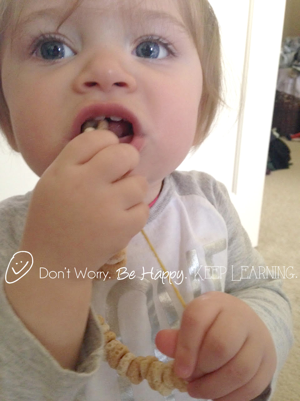 Don't worry. Be happy. Keep learning.: Cheerios necklace.