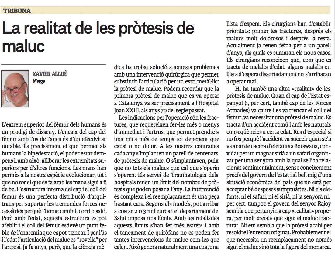 LA PERCEPCIÓN SELECTIVA / XAllue: La realitat de les protesis de maluc