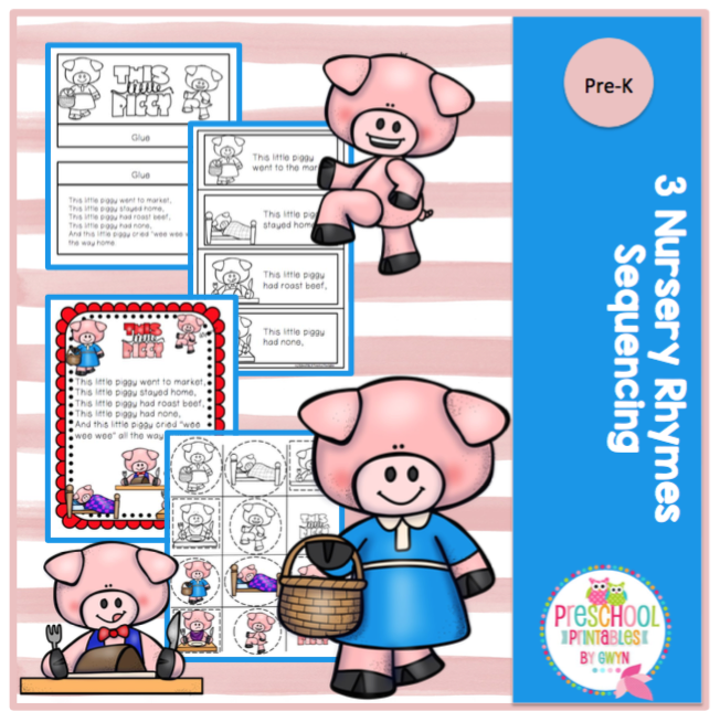Nursery Rhymes Sequencing Crafts 1 (This Little Piggy-Jack and Jill ...