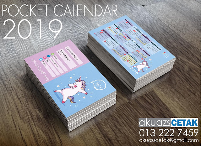 AKUAZS CETAK: POCKET CALENDAR DESIGN