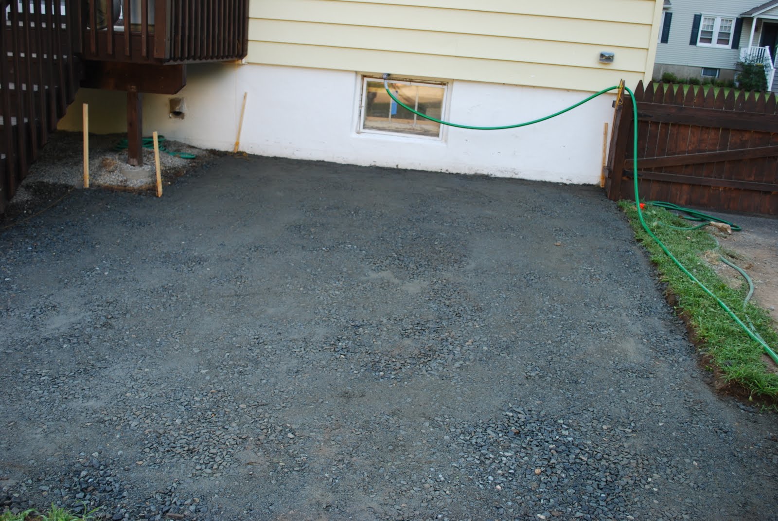 In the Little Yellow House: Patio Building: Compacting Gravel