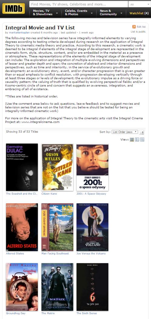 Integral Cinema Project: February 2016