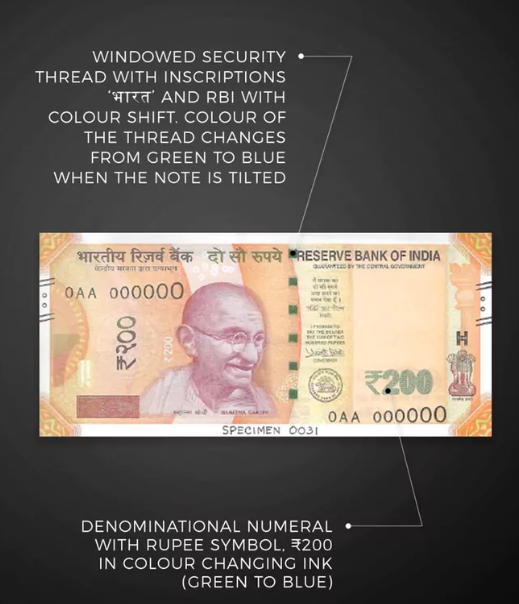 📣Features of the all new Indian 200 rupee note which are enhanced