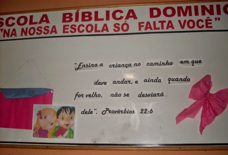 Escola Dominical Infantil: Mural para divulgar a EBD