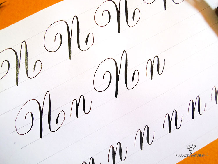 Caligrafía copperplate, ¿cómo escribir la letra "N"? | Aracelyasmine ...