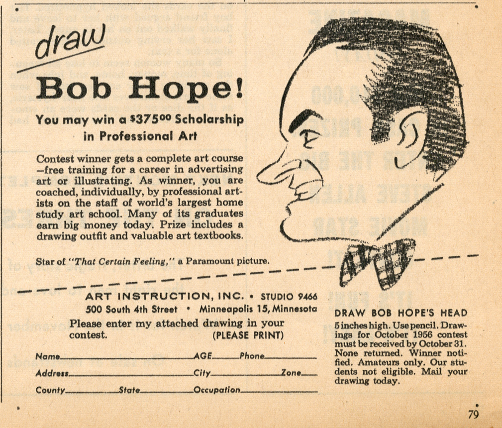 Mitch O'Connell: "Draw Me!" The Classic Ads of Art Instruction Inc.!