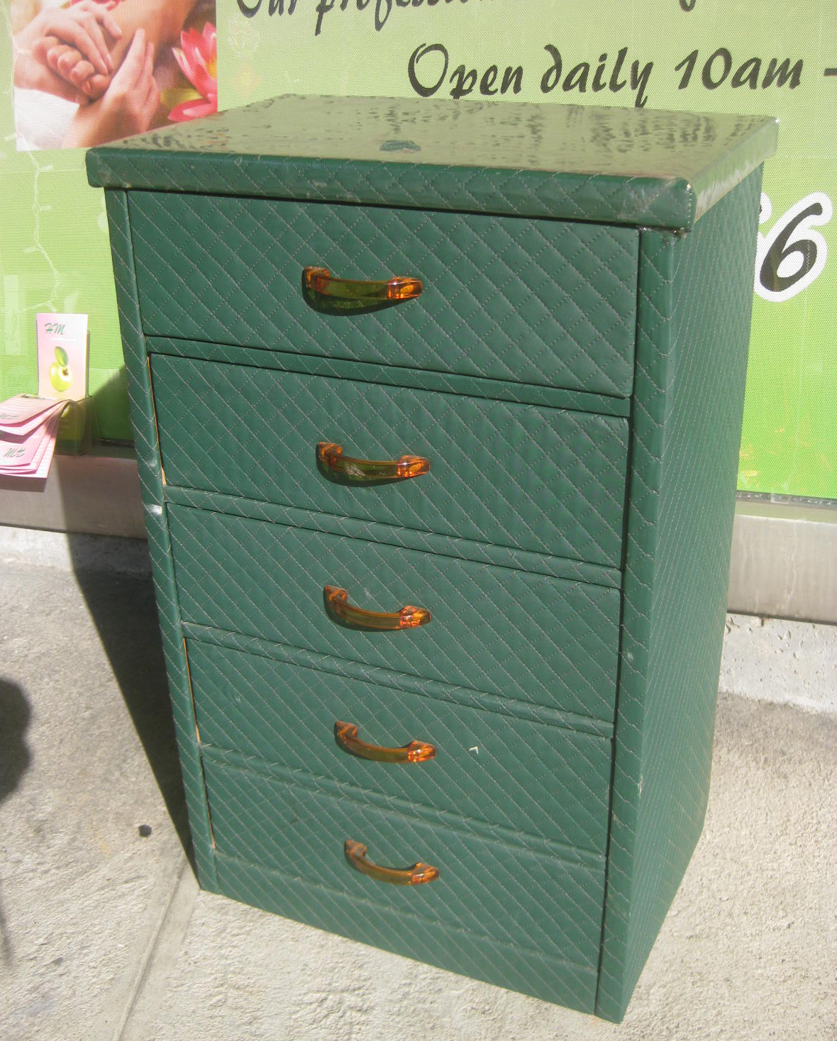 UHURU FURNITURE & COLLECTIBLES: SOLD - Green Cardboard Chest of Drawers ...