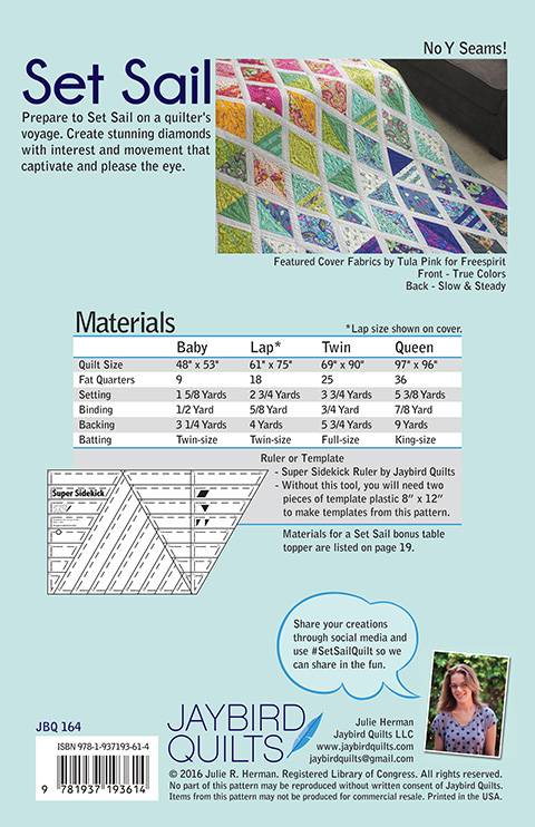 Jaybird Quilts: The Latest Jaybird Quilts Pattern: Set Sail!
