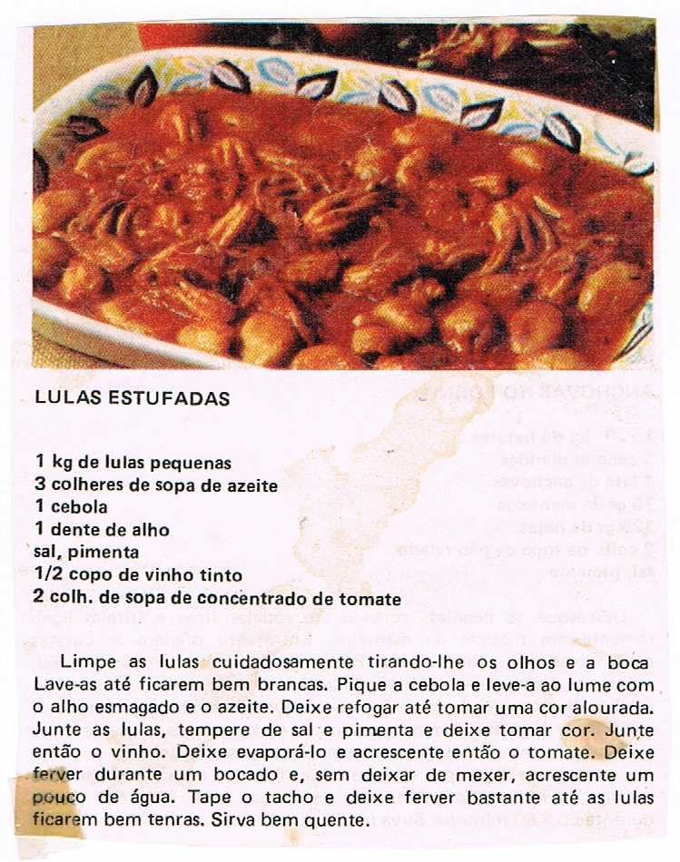 As Receitas da Avó Helena e da Avó Eduarda: Lulas Estufadas