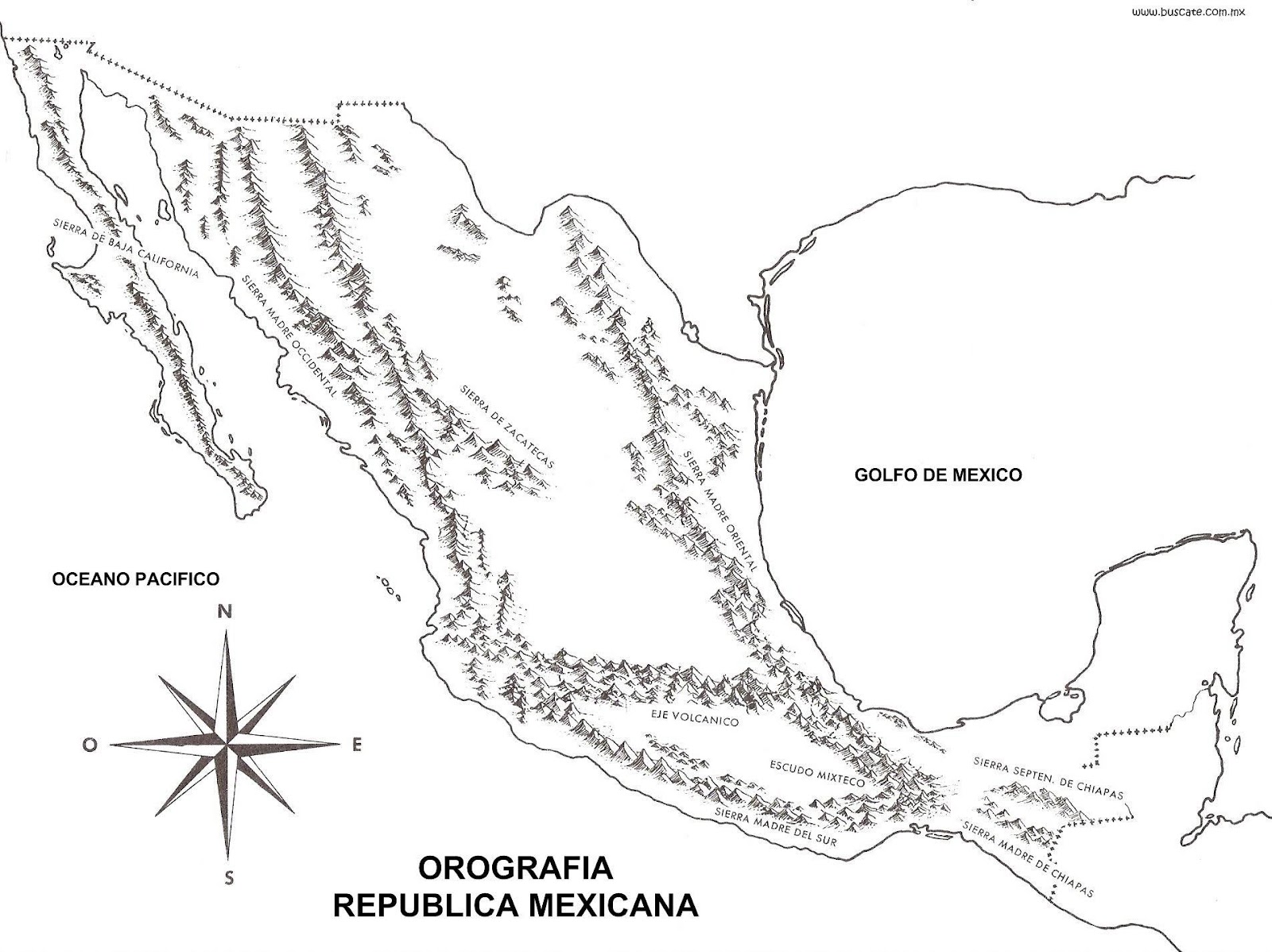 Mapa de México Orográfico, hidrográfico con / sin nombres - CGsign Blog ...