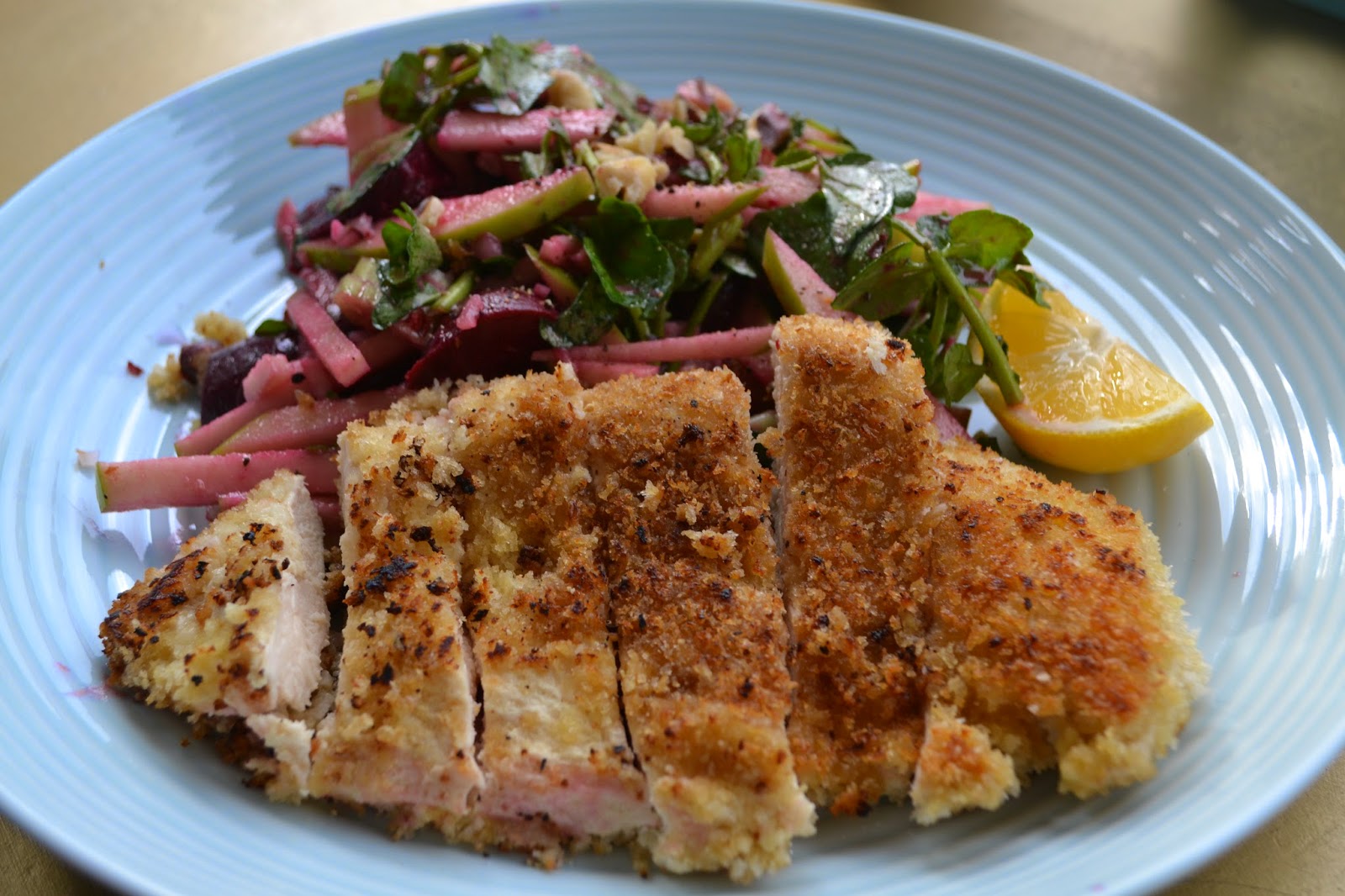 Katie Wanders : Blue Apron Review: Chicken Schnitzel with Watercress ...