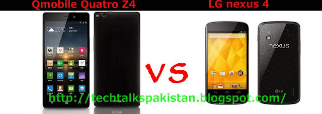 Tech Talks Pakistan: Qmobile Quatro Z4 vs Lg Nexus 4 comparison