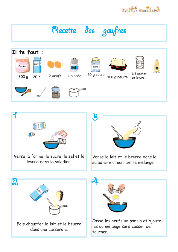 NOTRE BLOG DE FRANÇAIS: LA RECETTE (cours du 14 avril)