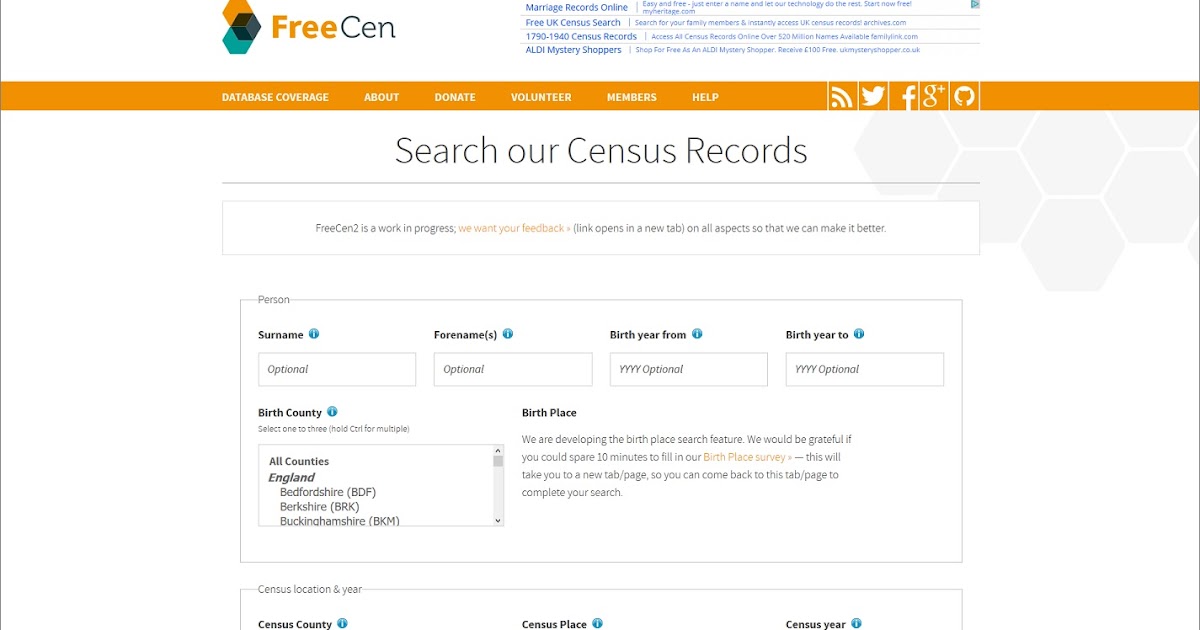 The GENES Blog: The FreeCEN website has been redeveloped