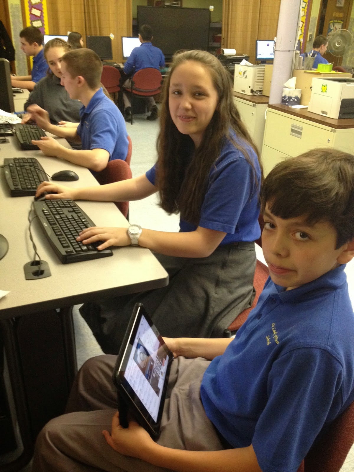 Our Lady of Peace School: 8th grade computer class...