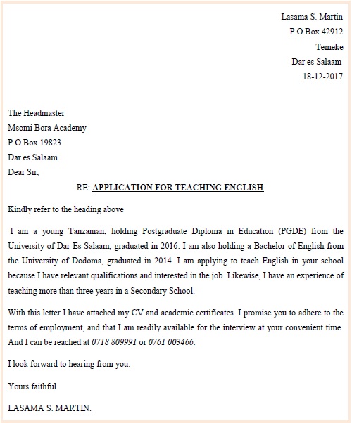 ENGLISH FORM FOUR Topic 6 WRITING APPLICATION LETTER MSOMI BORA ENGLISH FORM FOUR Topic 6 WRITING APPLICATION LETTER MSOMI BORA