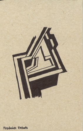 MONOCHROMATIC AXONOMETRIC: Vorticist drawings