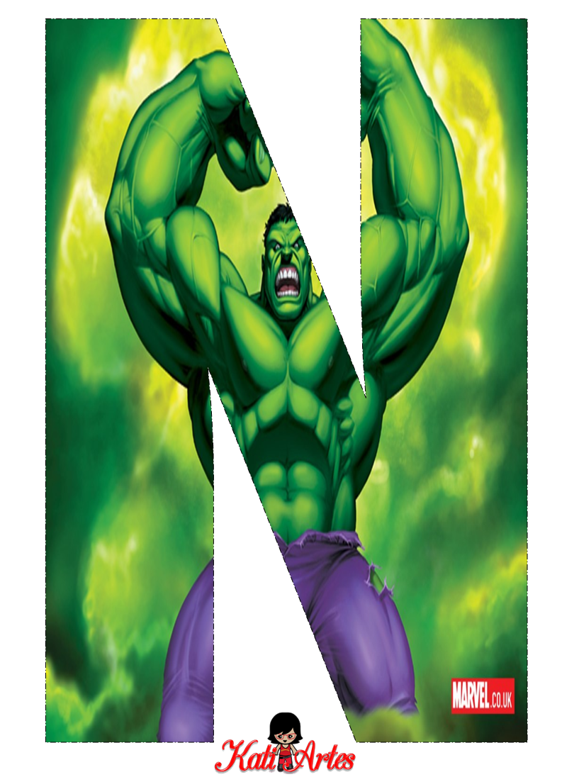 Alfabeto Gratis de Hulk. - Oh my Alfabetos!