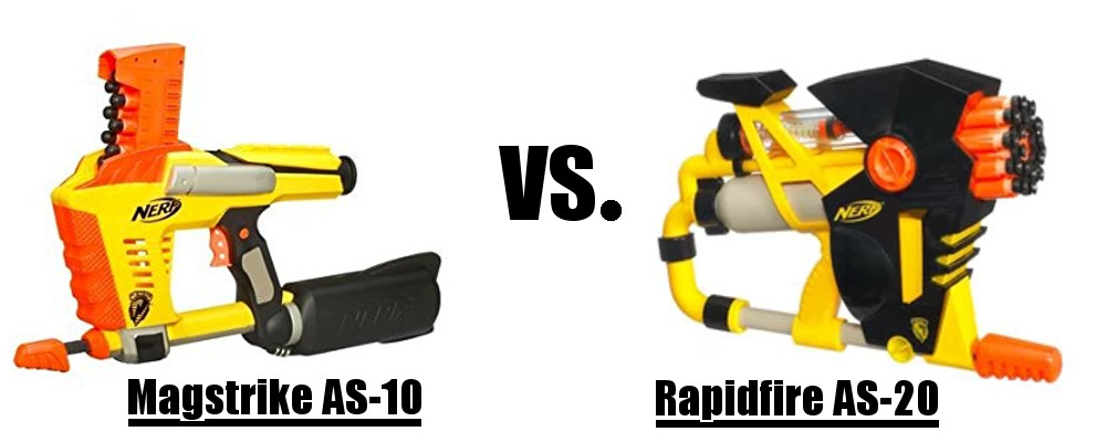 The Nerf Single-Shot Work Shop: Magstrike AS-10 vs. Rapid-fire AS-20
