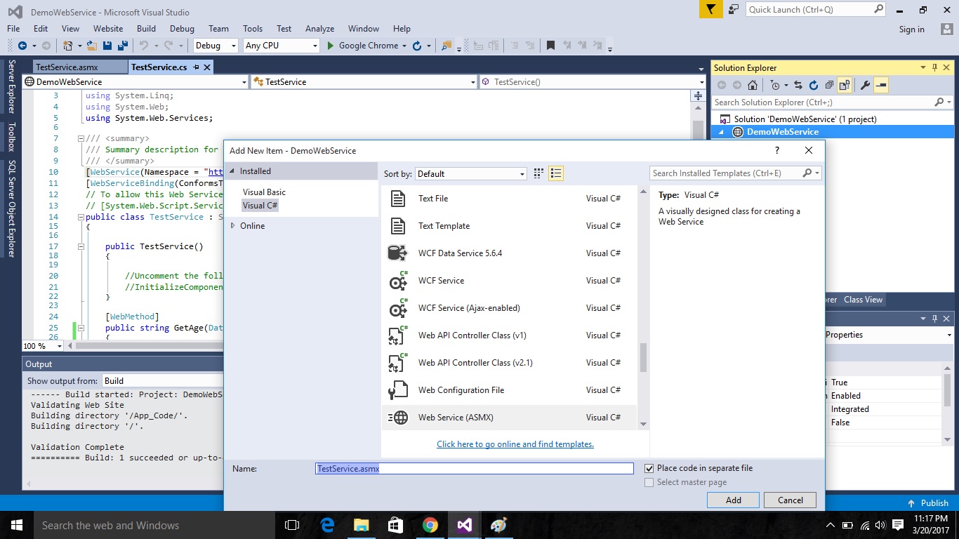 Create A Web Service In Asp.Net Using Visual Studio 2015 ~ Guruji Point ...