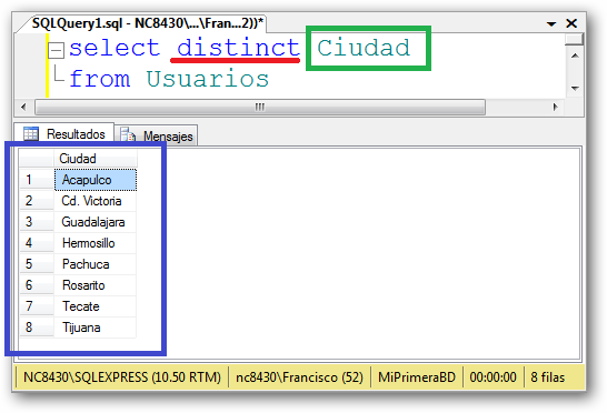 Distinct | SQL Basico