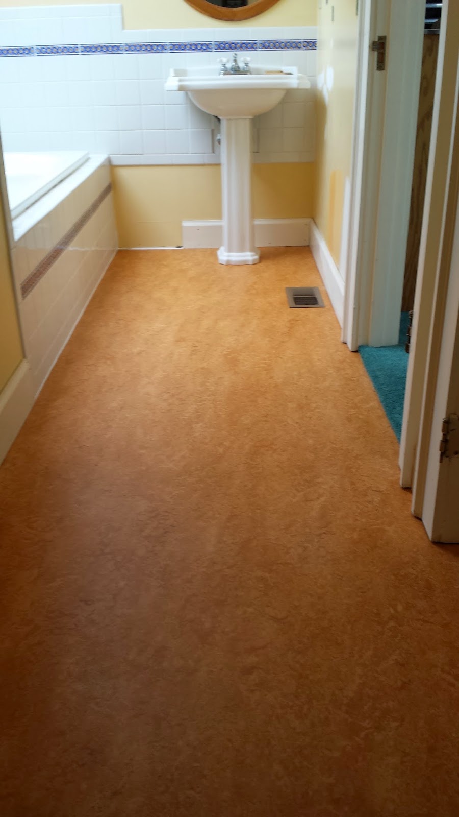 One Step Further: Kitchen Installed with Marmoleum Real, Marigold #3226