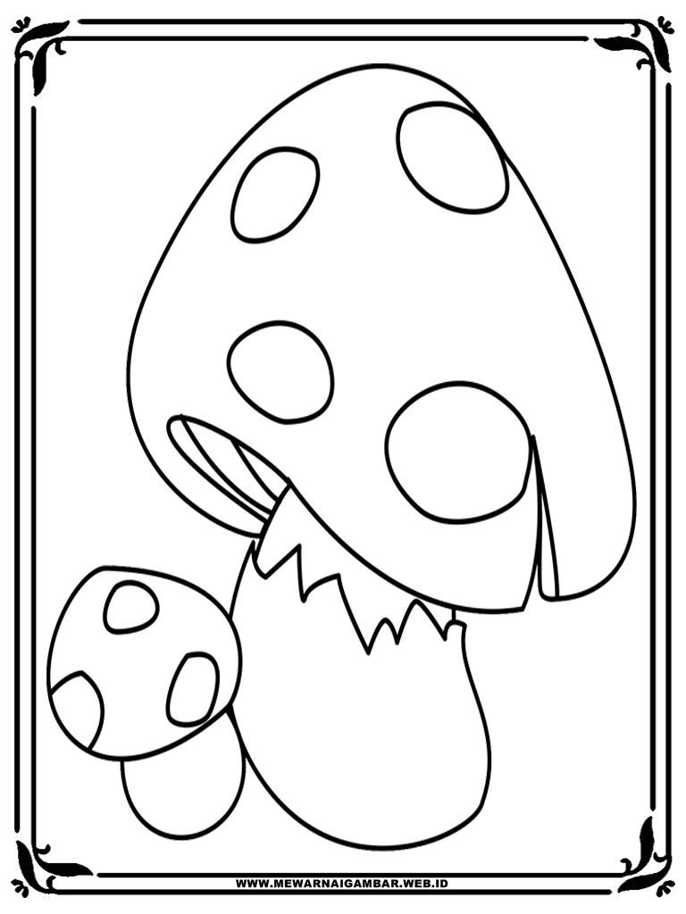 Gambar Mewarnai Jamur | Mewarnai Gambar