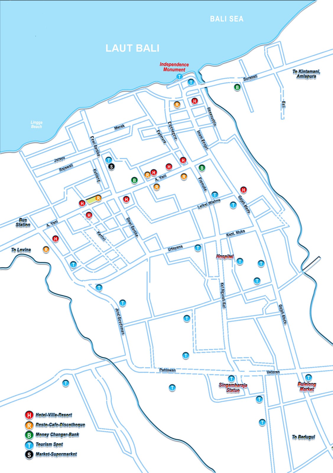 Peta Singaraja, Peta wisata Bali - Web Sejarah
