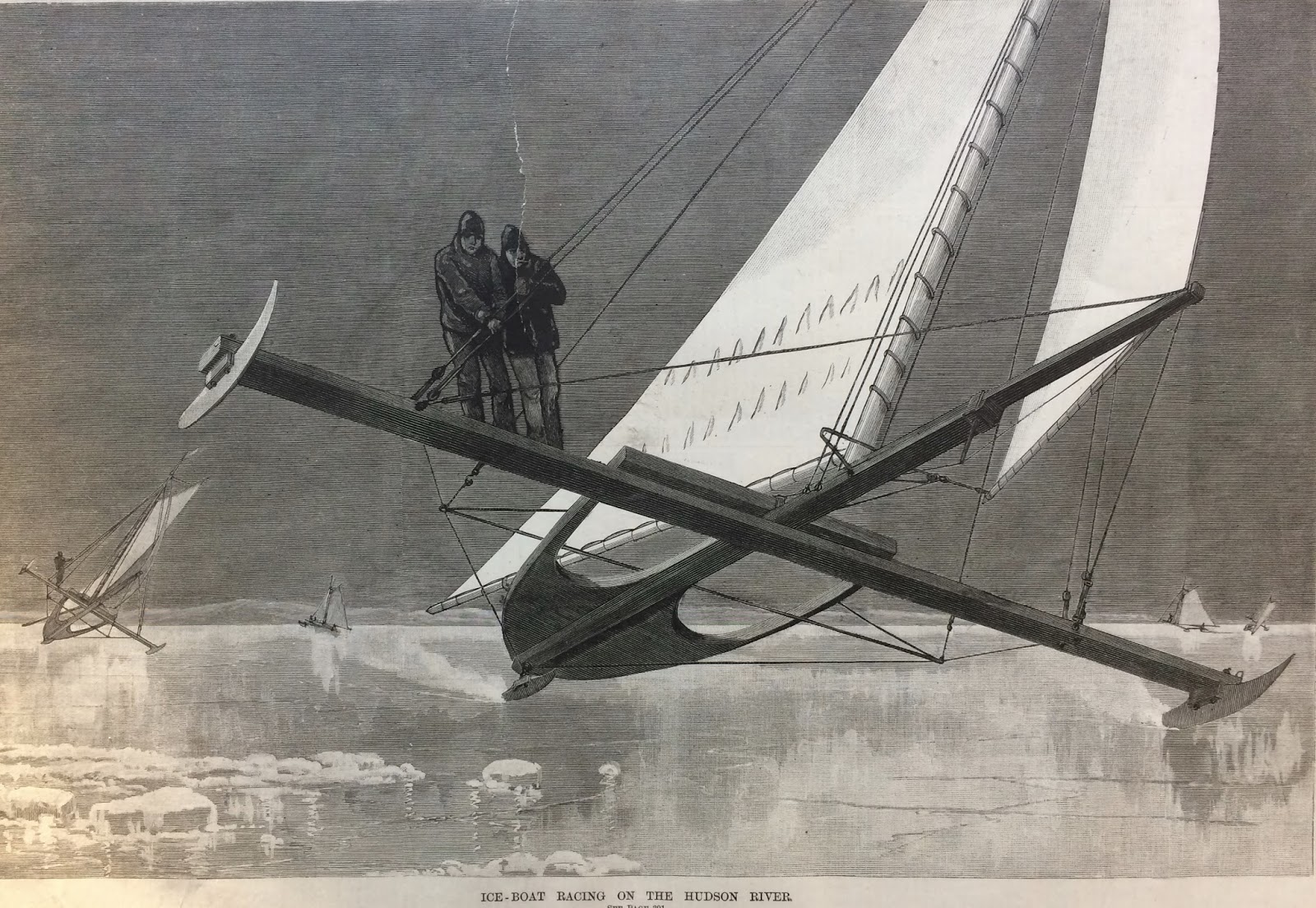 White Wings and Black Ice : Ice Boating Art & Illustrations